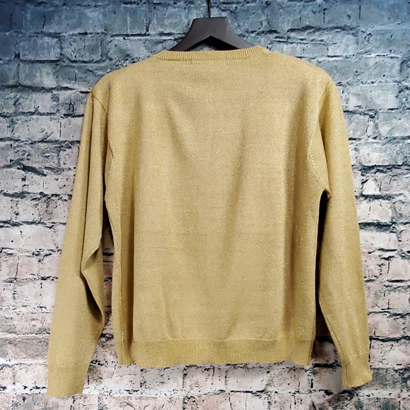 Lise J | Sweaters | Lise J Vintage 99s Metallic Gold Cardigan | Poshmark